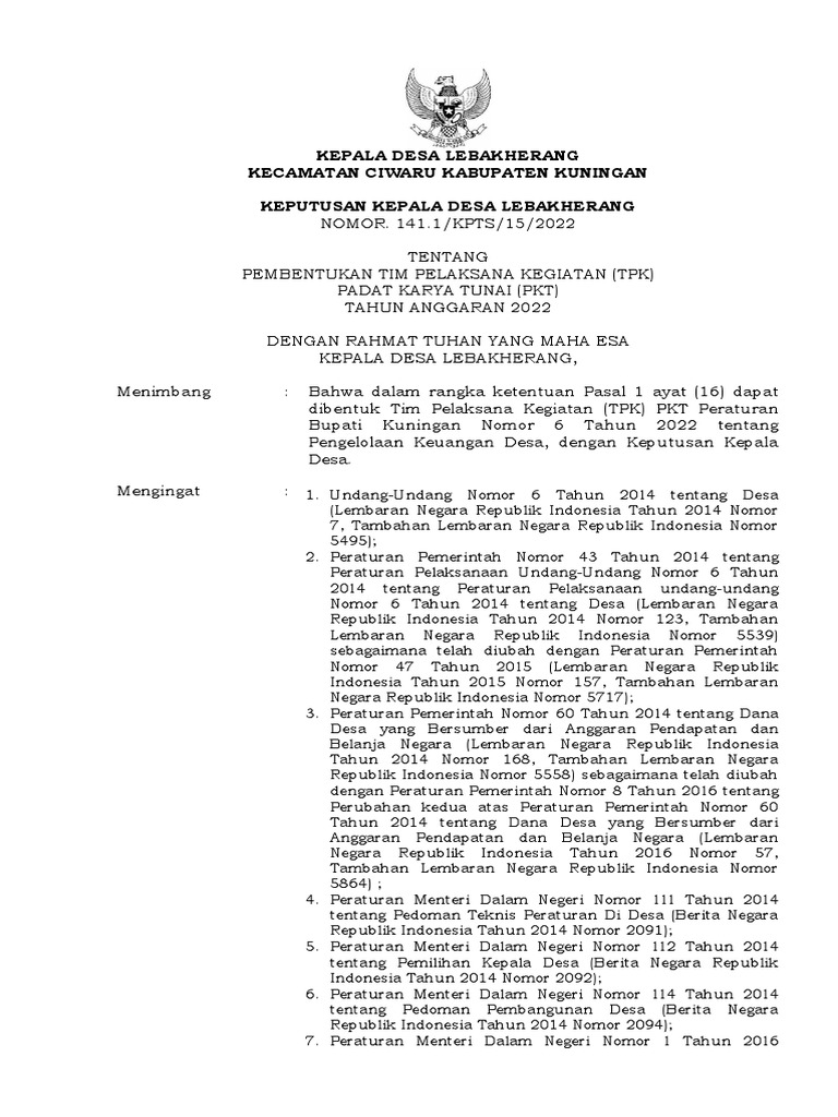 15 SK TPK PKT No 15 | PDF