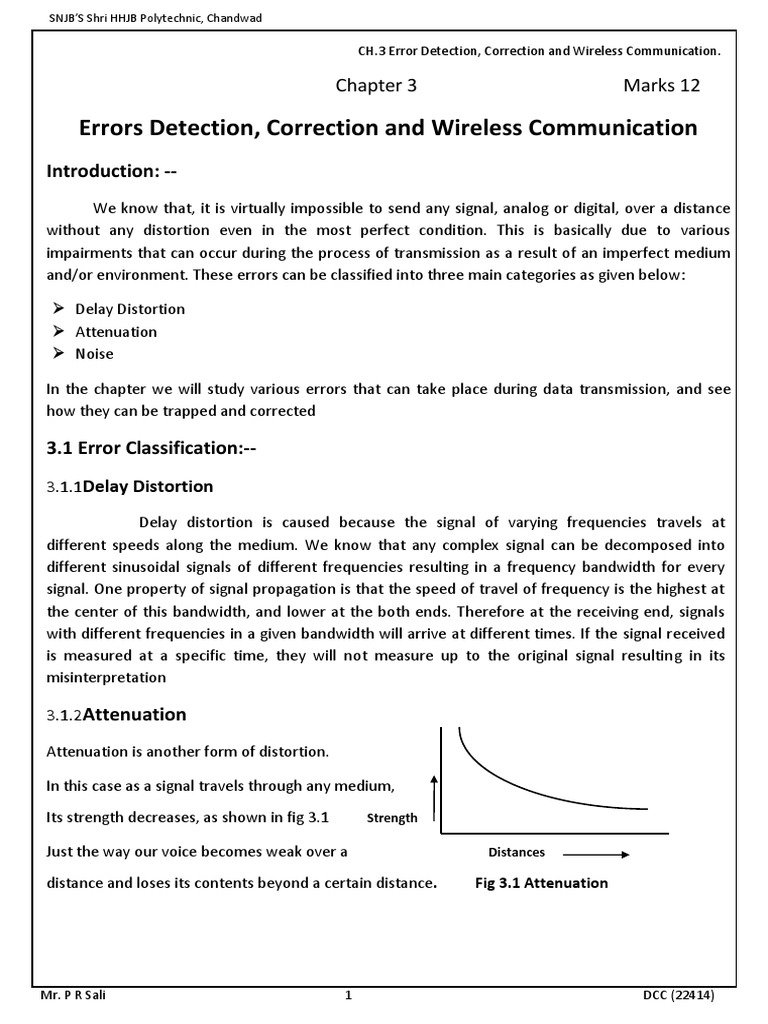 Error Detection Correction Wireless Communication | PDF | Wireless Lan ...