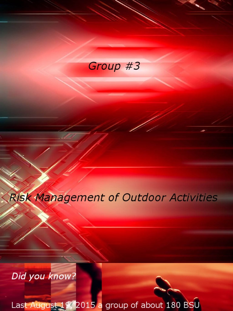 Outdoor Risk Management Guide | PDF | Risk | Hazards