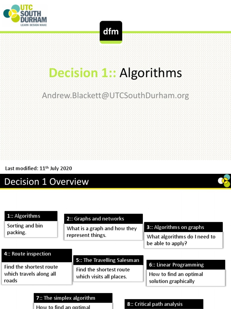 Decision Maths 1 Chapter 1 Algorithms | PDF | Theoretical Computer Science | Applied Mathematics