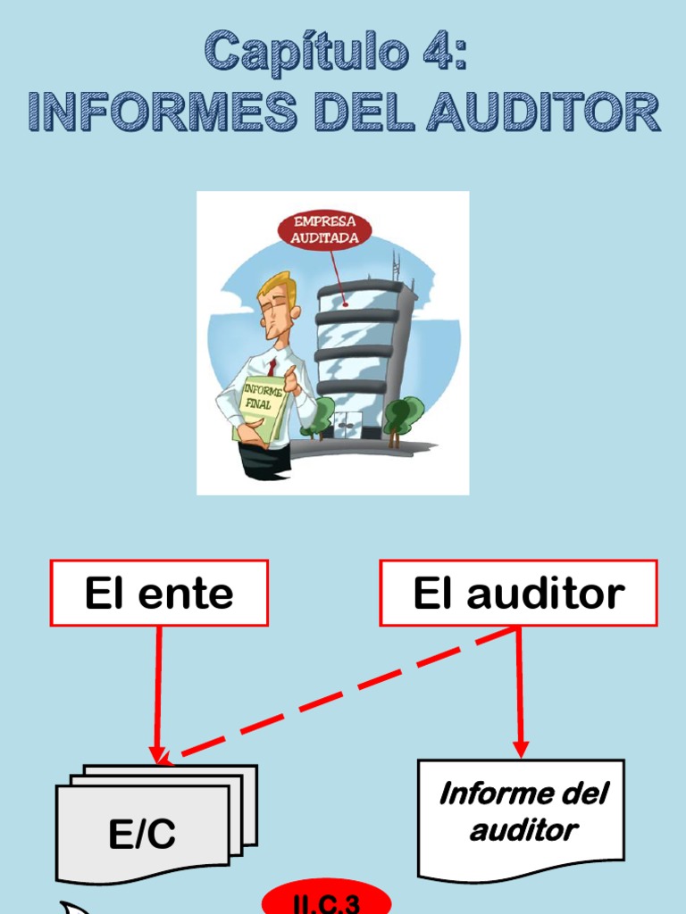 Capítulo 4 Informes Del Auditor - Diapositivas 1° Parte | PDF | Contralor | Auditoría