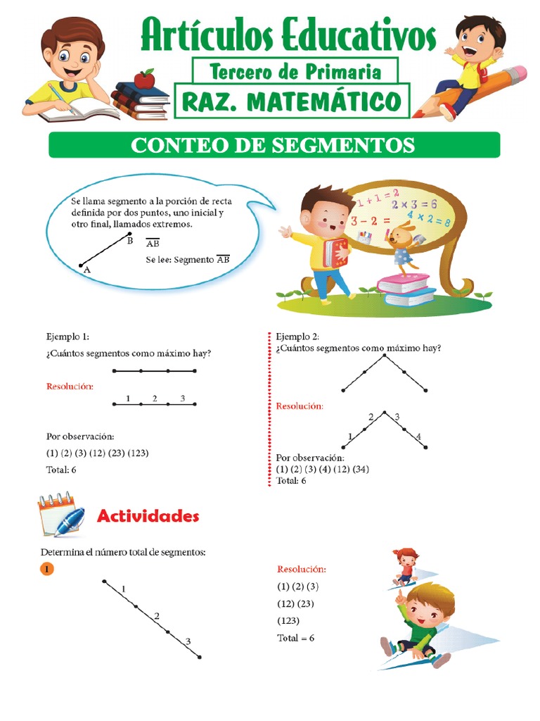 Fichas Conteo de Segmentos para Tercero de Primaria | PDF