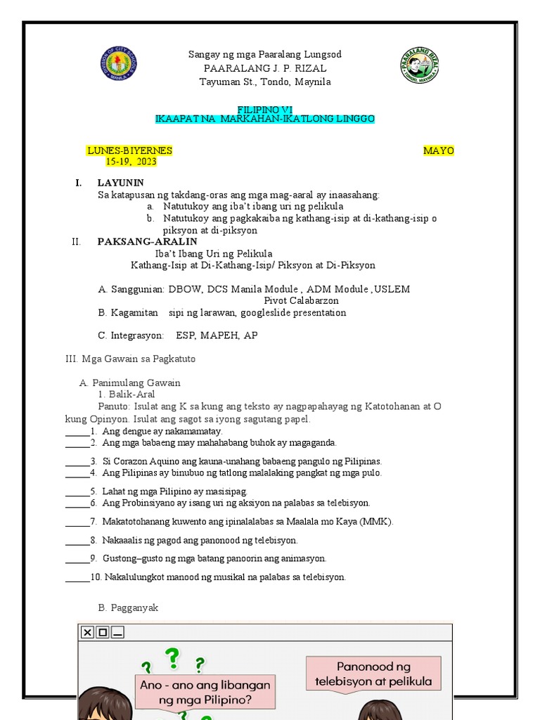 Q4 DLP Fil6 Week 3 | PDF