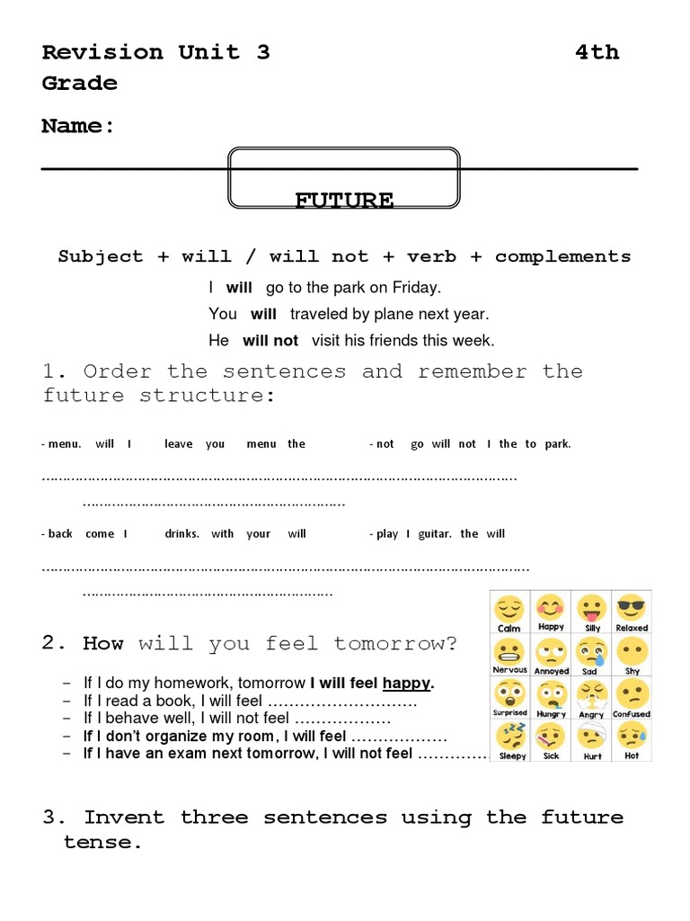 Revision Unit 3 - 4th Grade | PDF