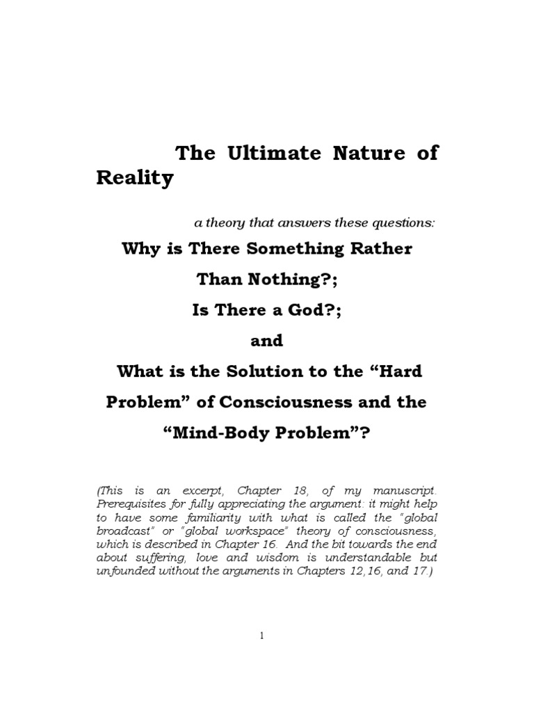 The Ultimate Nature of Reality | Download Free PDF | Qualia | Causality