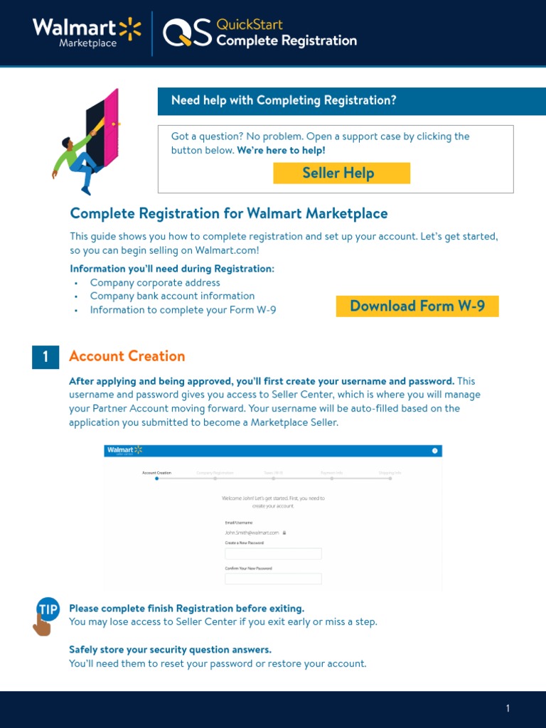 Walmart Marketplace Seller Registration Guide | PDF | Walmart | Banks