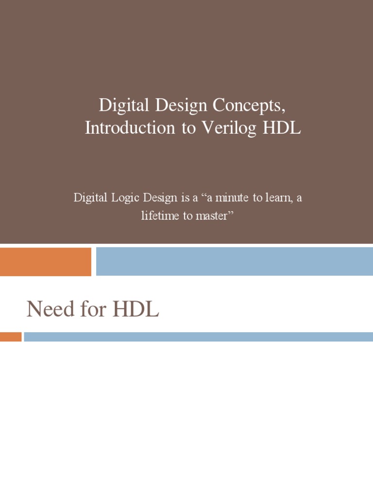 Digital Design Concepts, Introduction To Verilog | PDF | Hardware Description Language | Vhdl