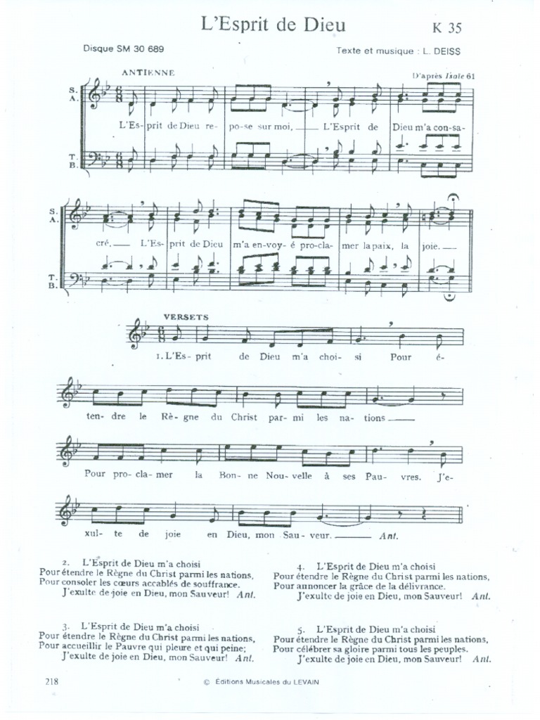 LEsprit de Dieu Repose Sur Moi | PDF