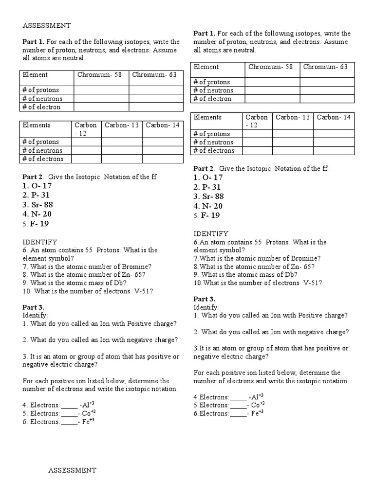 ASSESSMENT Grade 8 | Download Free PDF | Isotope | Atoms