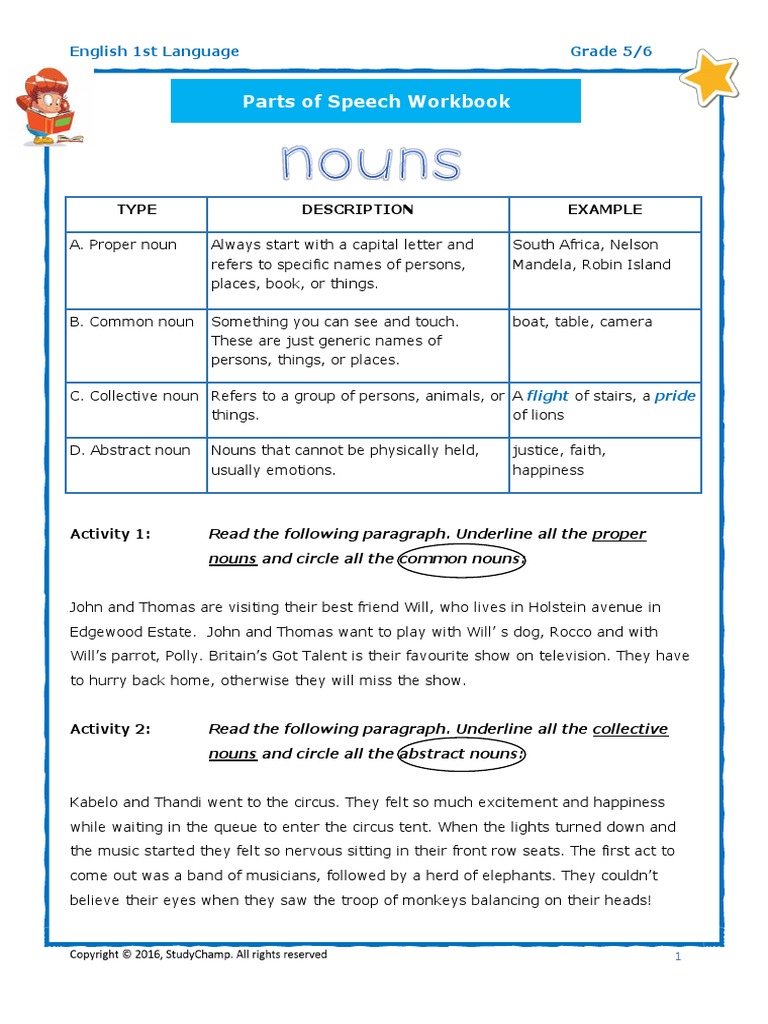 Gr6 Eng Parts of Speech Rules | PDF