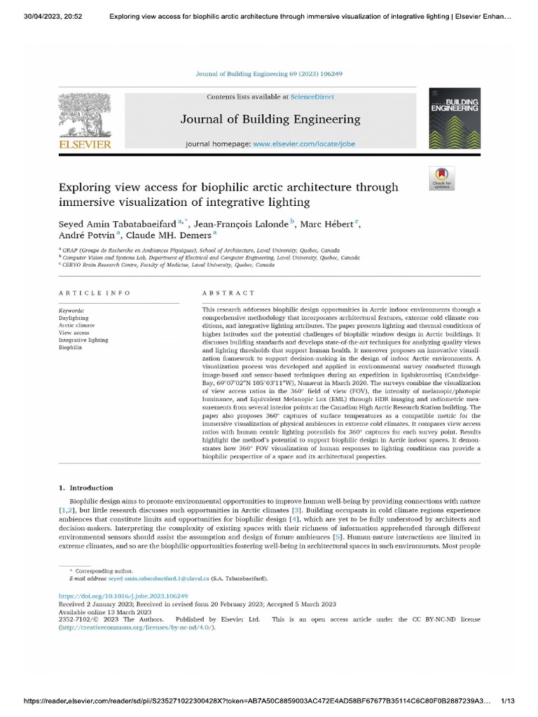 Exploring View Access For Biophilic Arctic Architecture Through ...