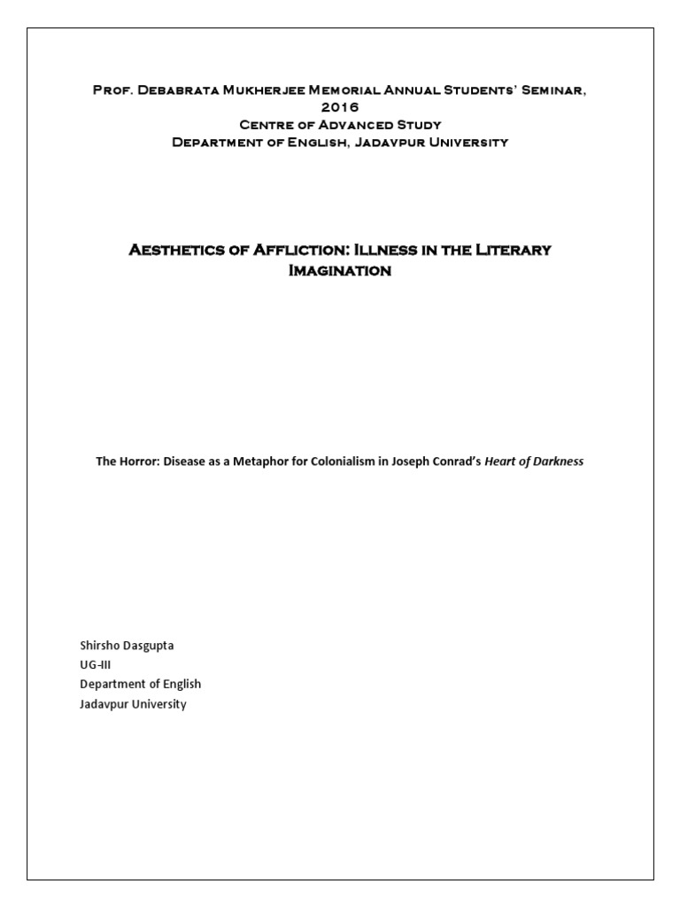 The Horror Disease As A Metaphor For Col | PDF | Heart Of Darkness ...