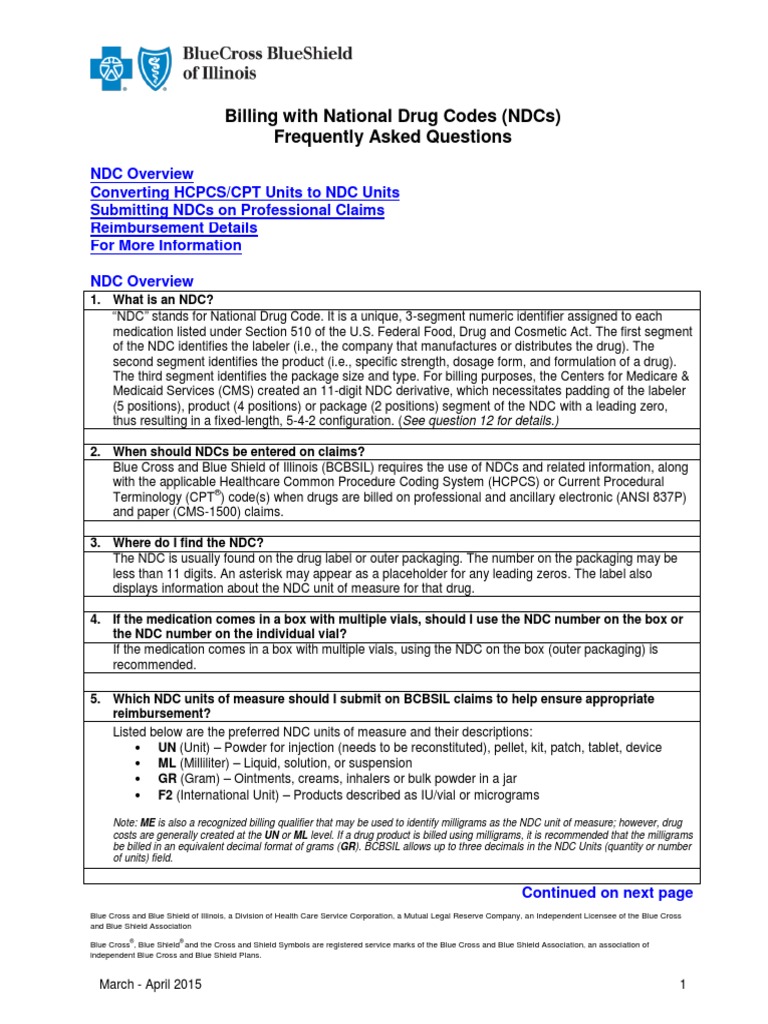 NDC Faqs | PDF | Health Care