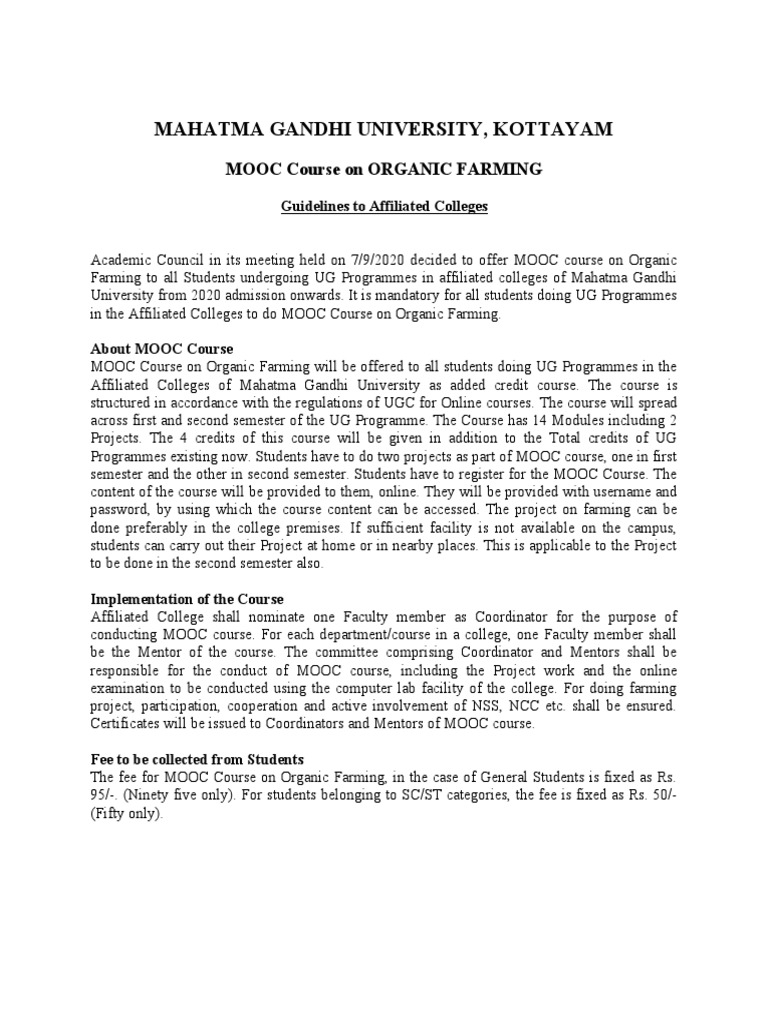 MOOC Course Guidelines and Registration Form | PDF | Massive Open ...