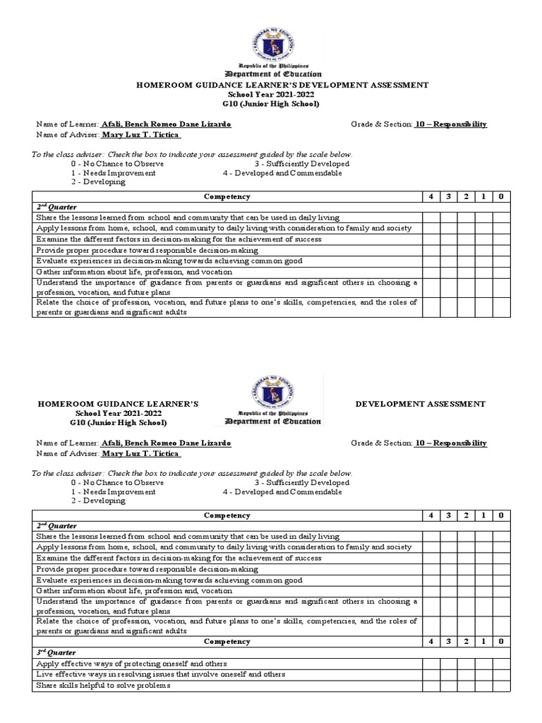 HG Form G10 | PDF | Decision Making | Learning
