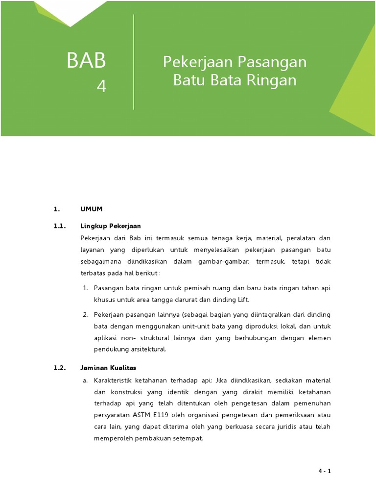 Bab 4-Pasangan Batu Bata Ringan | PDF