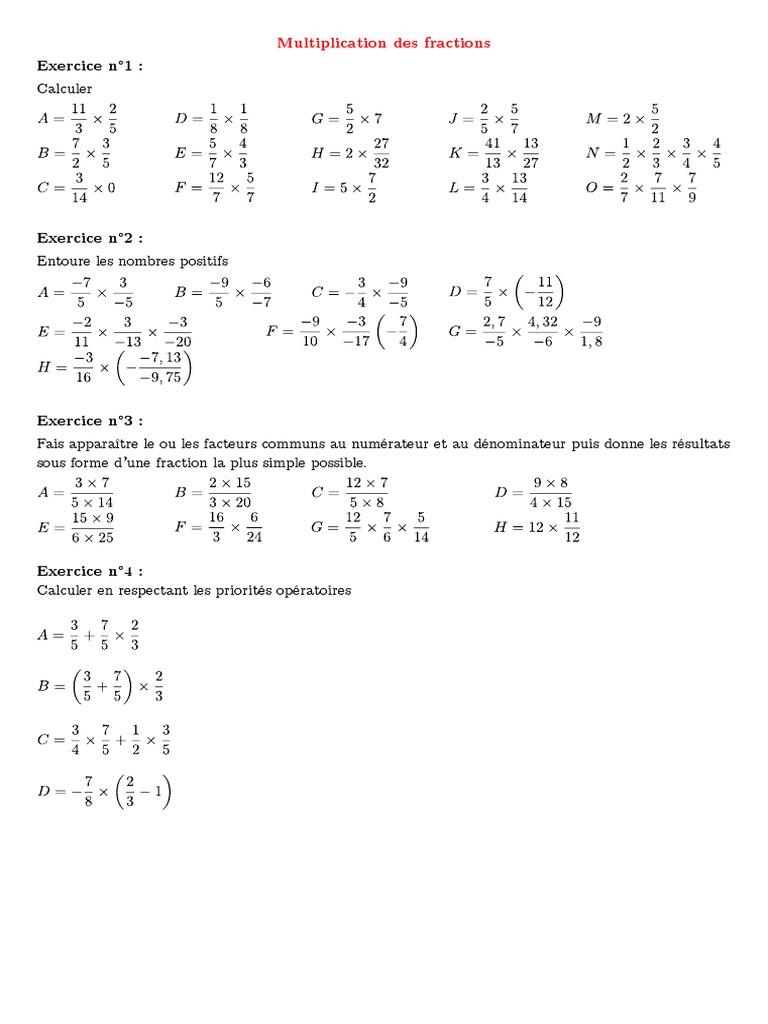 Fraction Multiplication | PDF