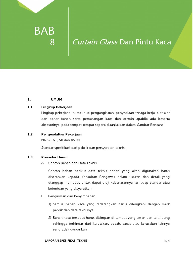 BAB 8-CURTAIN GLASS DAN PINTU KACA | PDF