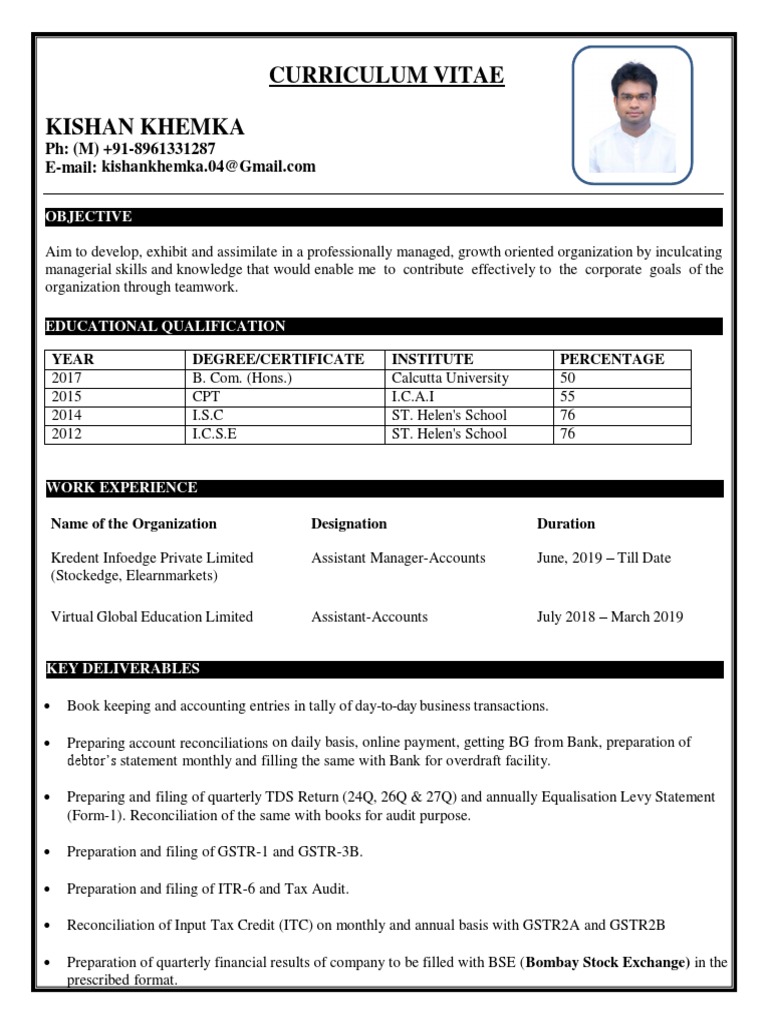 Kishan Khemka CV | PDF | Business | Financial Services