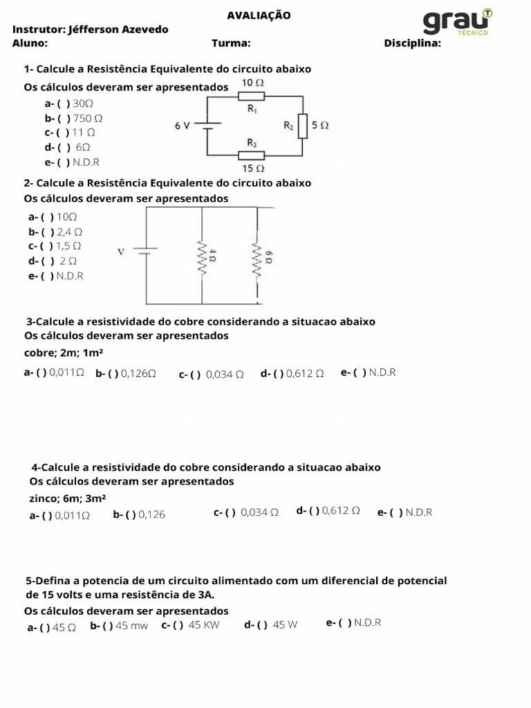 Prova Eletrotecnica Aplicada Pdf