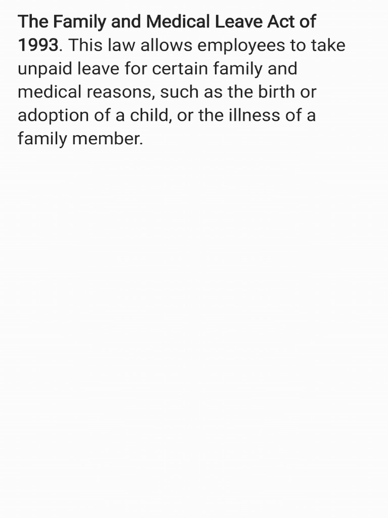 The Family and Medical Leave Act of 1993 - 230529 - 200851 | PDF