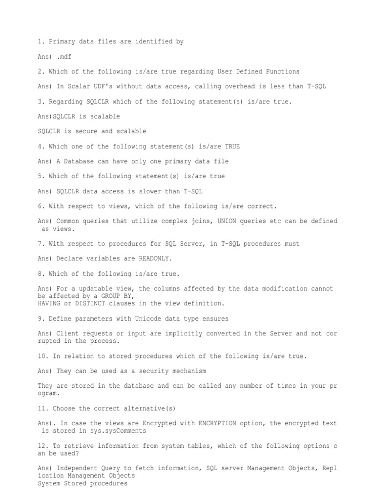 SQL | PDF | Microsoft Sql Server | Database Index