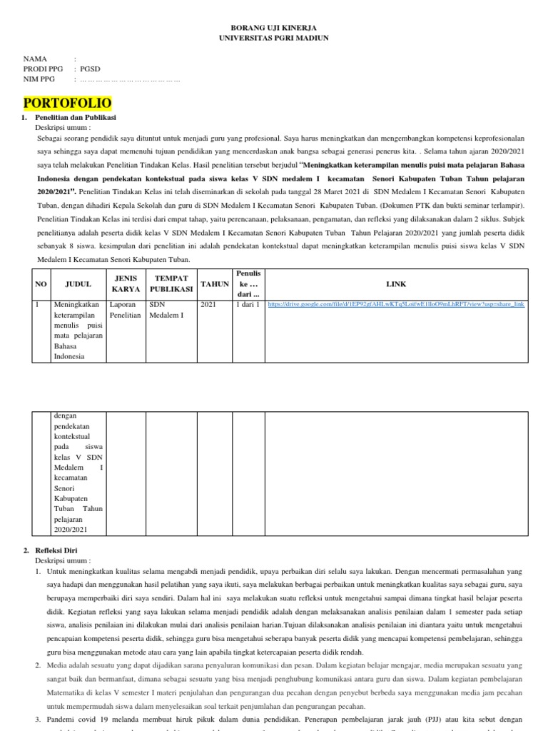 Contoh Pengisian Borang Ukin Mahasiswa | PDF