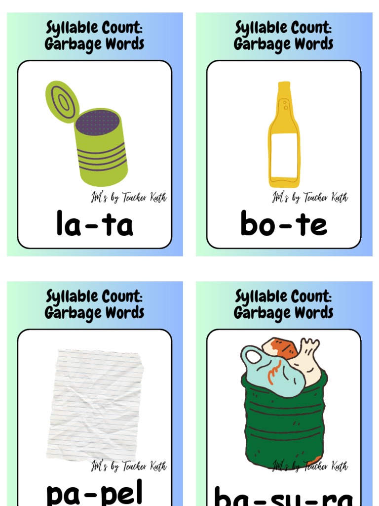 Syllable Count Garbage Words | PDF