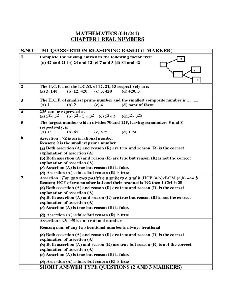 CH 1 and CH 2 | PDF | Numbers | Polynomial
