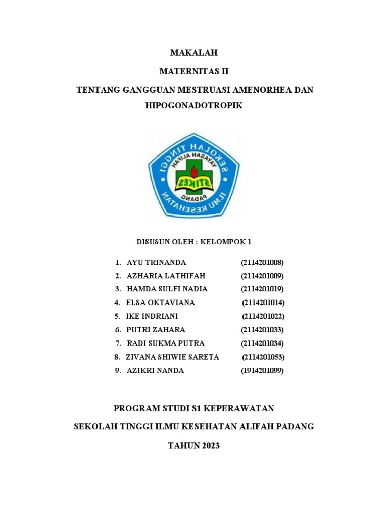 4A - Kel.1 - Makalah Gangguan Menstruasi | PDF