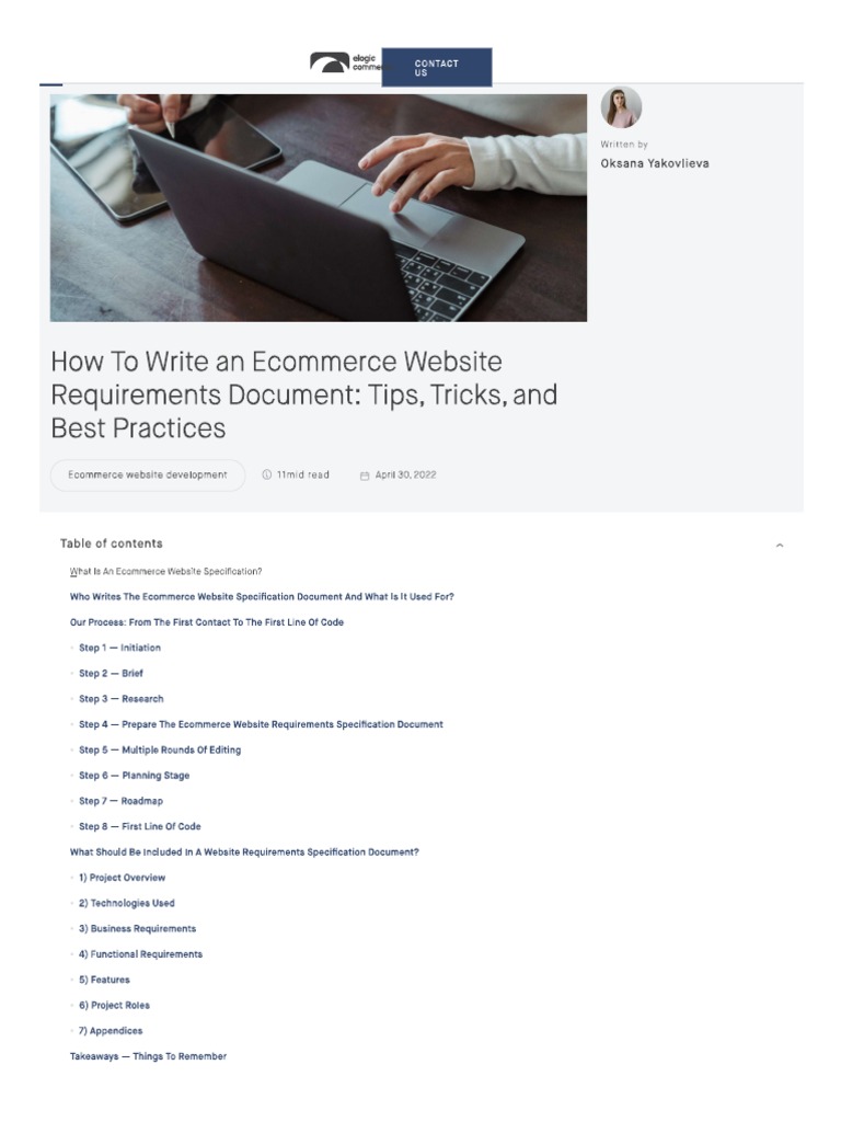 How To Write An Ecommerce Website Requirements Document Tips Tricks and ...