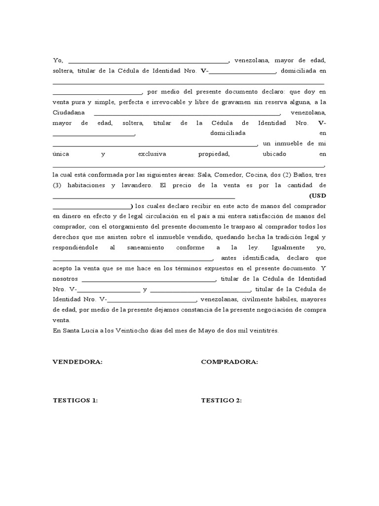Modelo de Contrato de Compraventa Inmueble | PDF