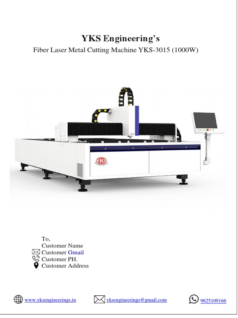 Yks 3015 Fiber Laser Metal Cutting Machine | PDF