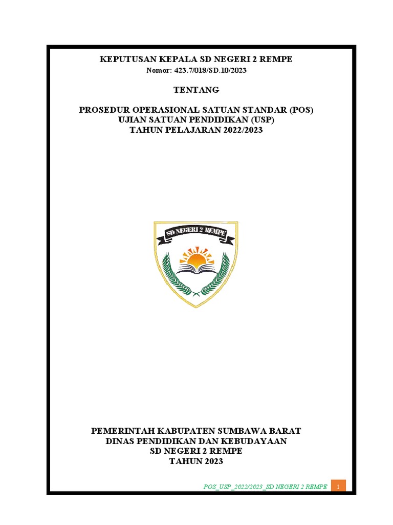 Contoh Pos Ujian Sekolah | PDF