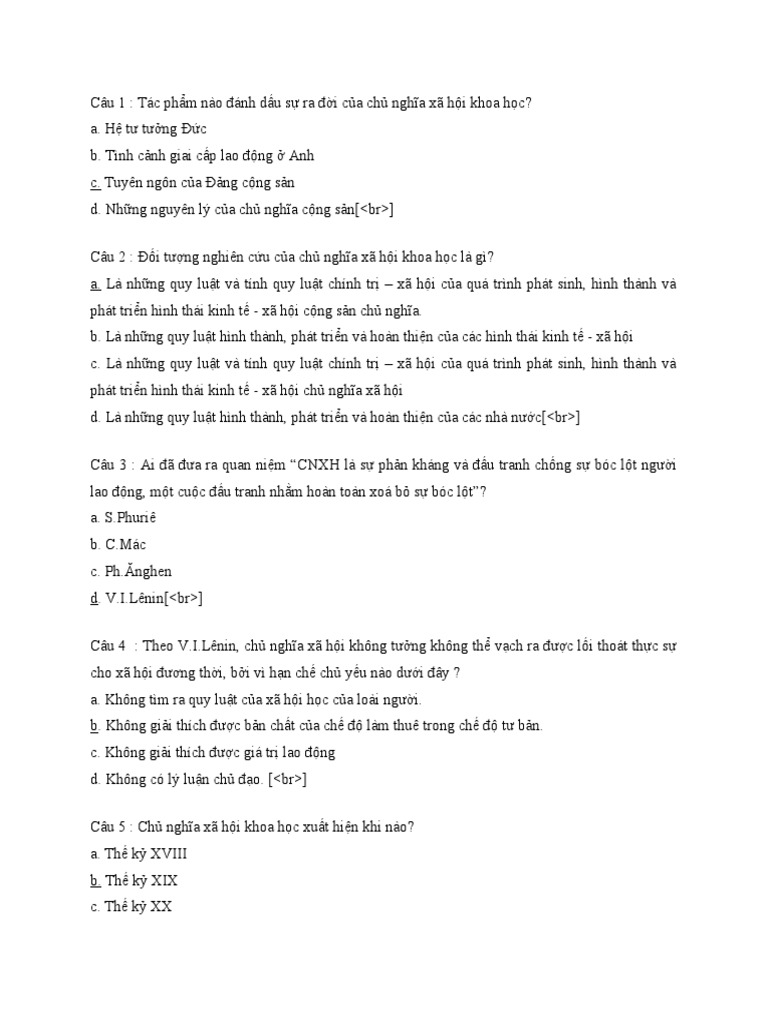 Chuong 1 2 3 Trac Nghiem CNXHKH | PDF