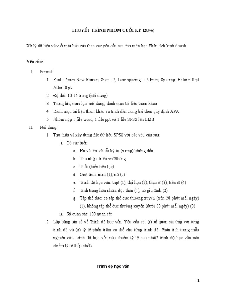 Thuyet Trinh Nhom Cuoi Ky | PDF