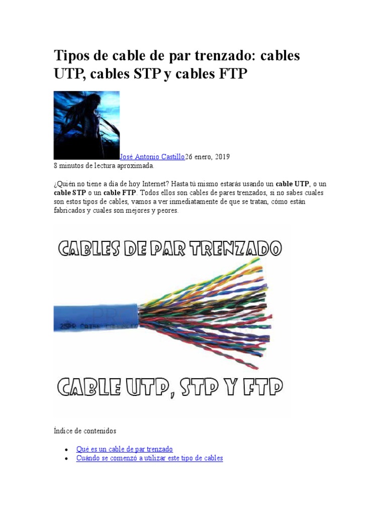 Tipos de Cable de Par Trenzado | PDF