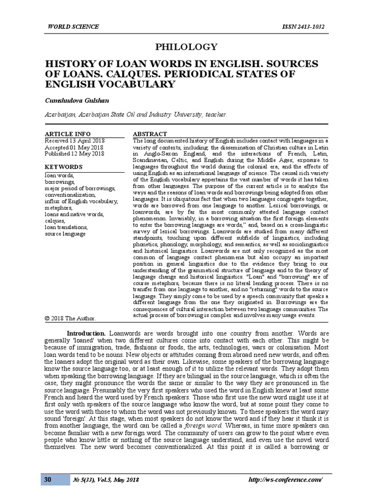 History of Loan Words in English Sources | PDF | English Language | Latin