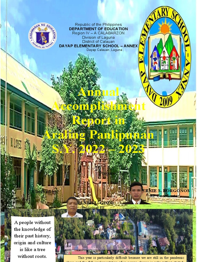 Dayap Elementary School Araling Panlipunan Report | PDF | Teachers | Social Sciences