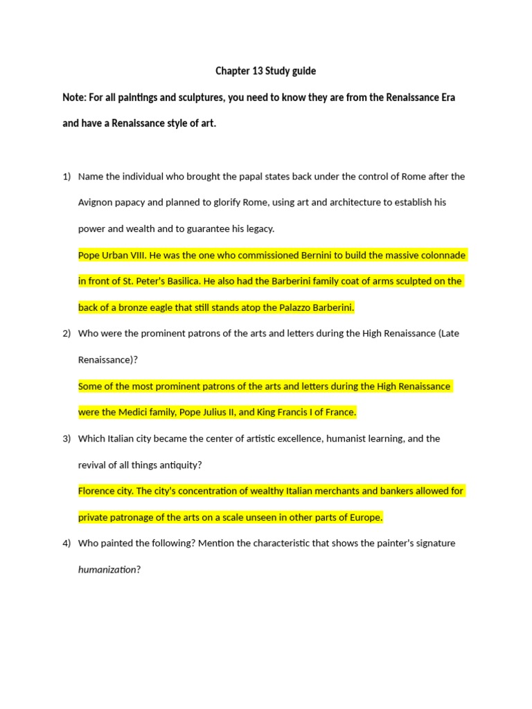 Renaissance Art & Architecture Guide | PDF | Michelangelo | Paintings