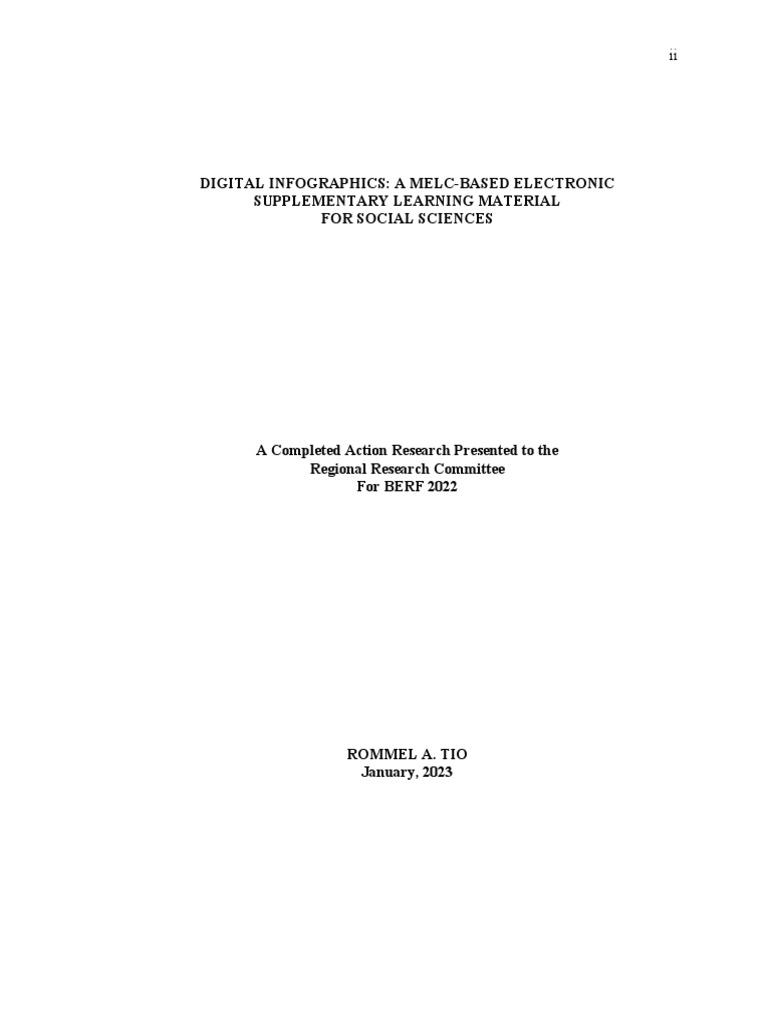 Sample Action Research For Reference Only Do Not Plagiarize 1 | PDF ...