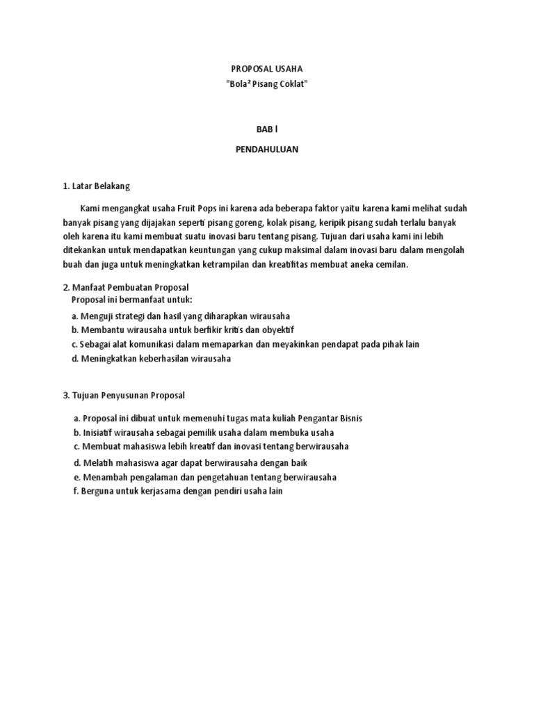 PROPOSAL USAHA-WPS Office | PDF