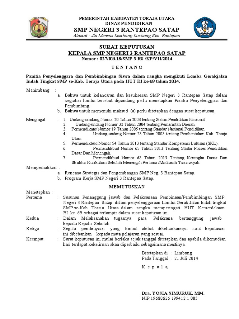 SK Kegiatan 17 Agustus 2014 | PDF