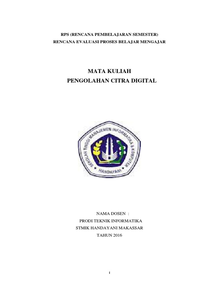 RPS Pengolahan Citra Digital | PDF