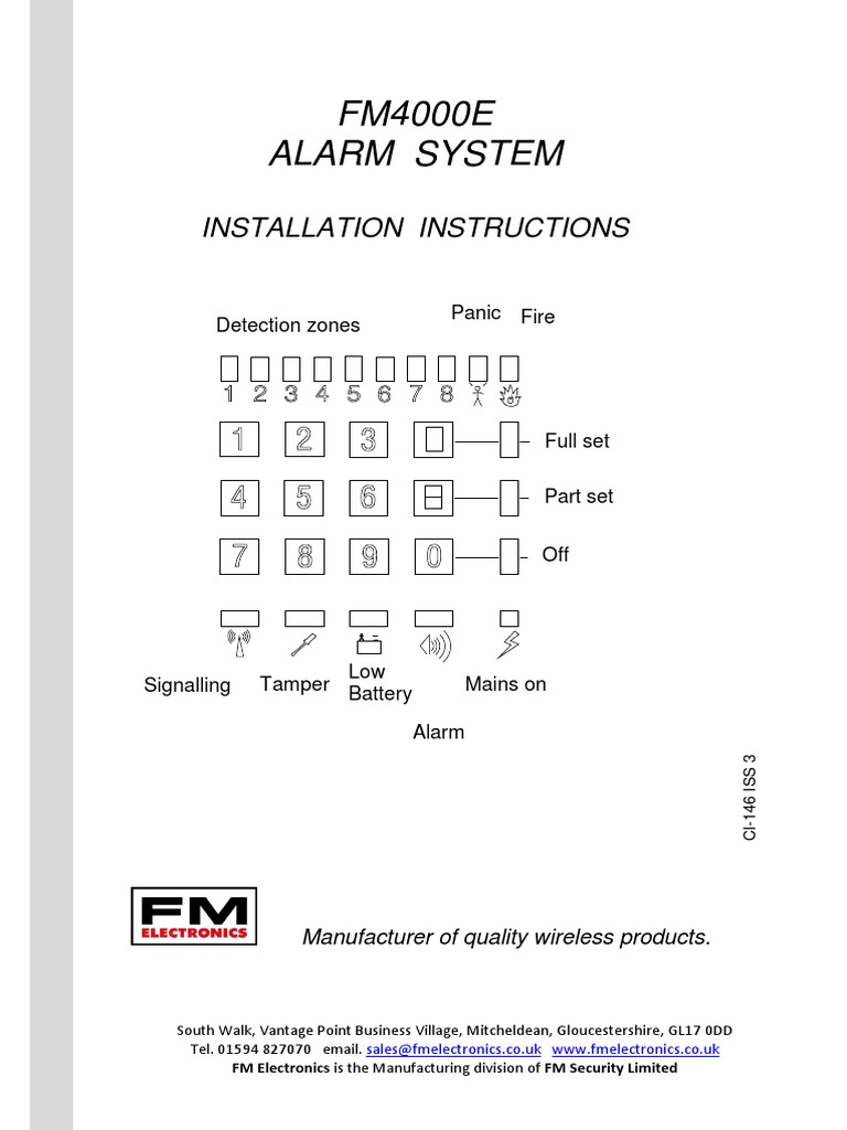 FM4000E Alarm System Installation Guide | PDF | Detector (Radio ...