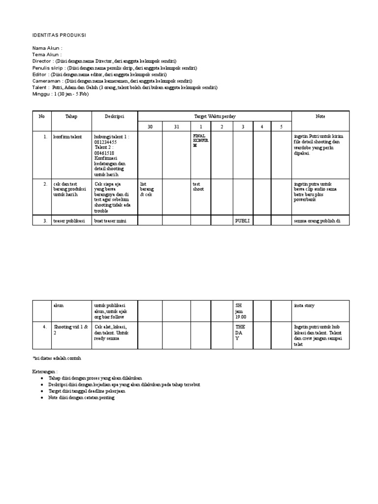Contoh Timeline | PDF