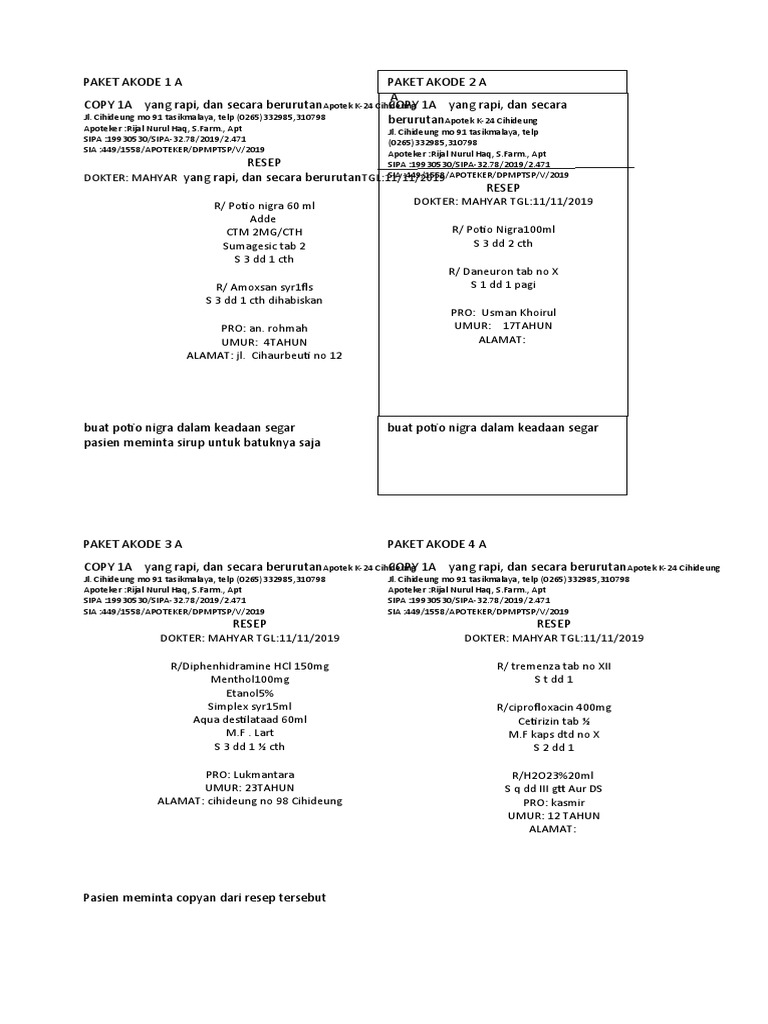 Resep Larutan Praktek | PDF