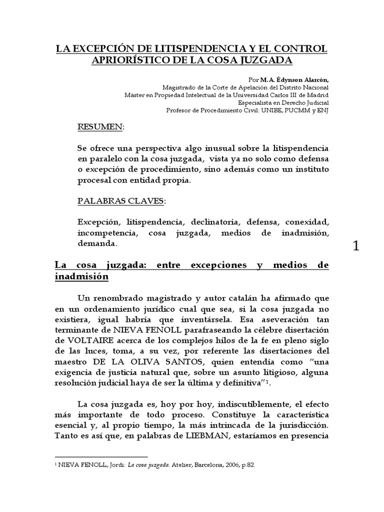Litispendencia-Cosa Juzgada | PDF