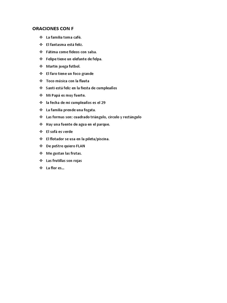 Oraciones F Y J | PDF