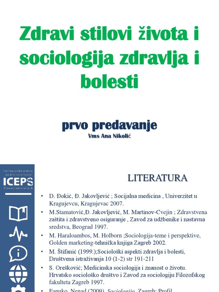 Zdravi Stilovi Zivota I Sociologija Zdravlja I Bolesti Ana Nikolic 1 | PDF
